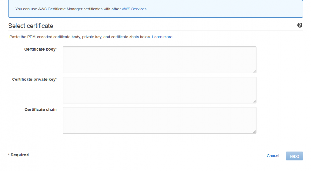 Installing a self signed SSL certificate on Elastic Beanstalk